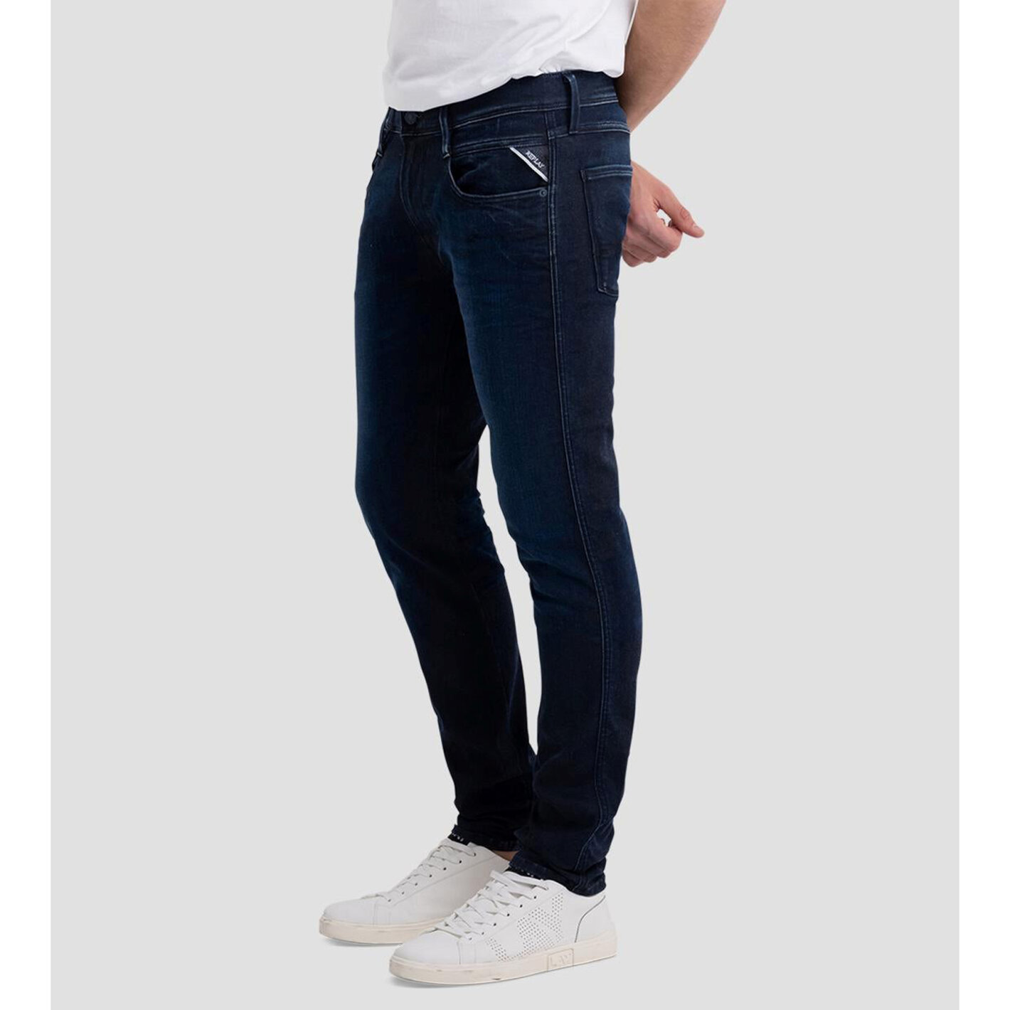 Replay Anbass hyperflex jeans i Blue - Levering 1-2 hverdage
